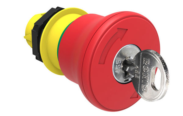 . "MUSHROOM PLASTIC LATCH, TURN KEY TO RELEASE R3131A 40mm RED"